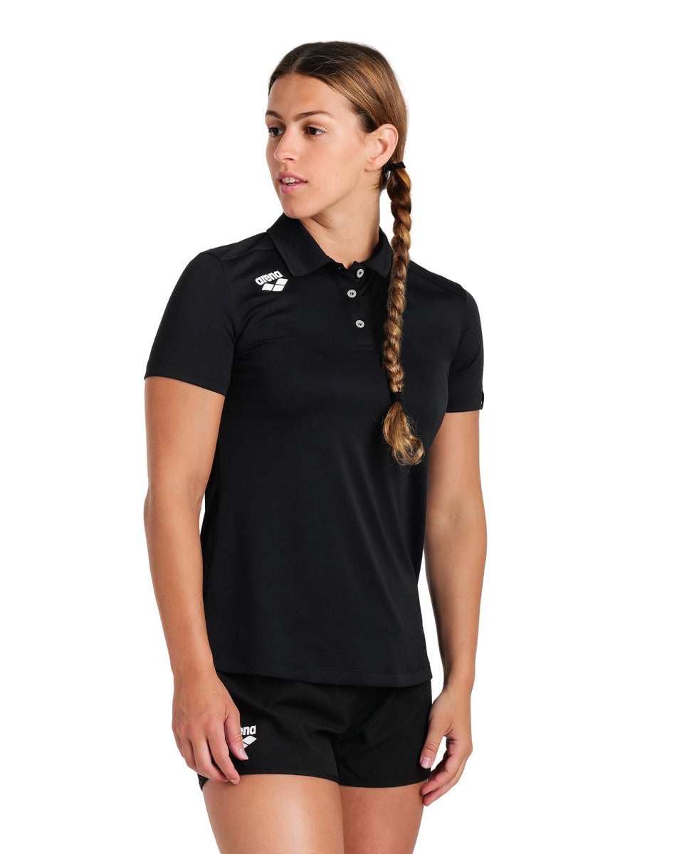 Arena Team Women's Solid Polo Shirt -Black – Arena Water Instinct NZ